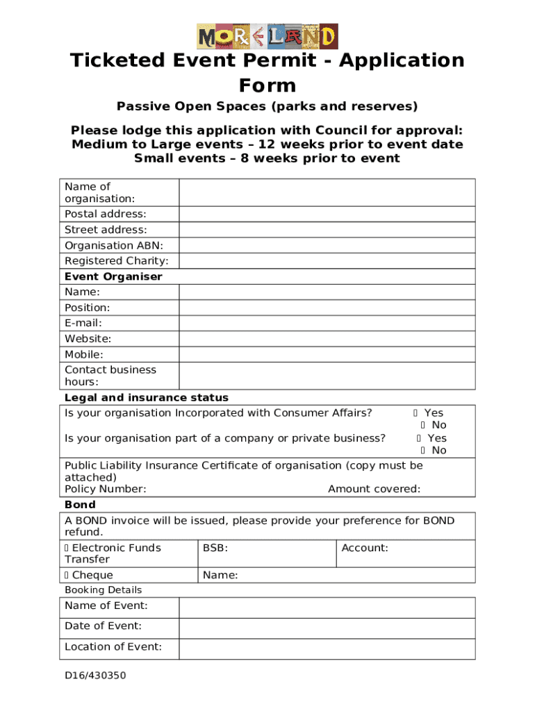 Special Event Permit Application Process - Chicago Park District Doc ...