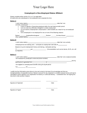 Fillable Online Unemployment Affidavit - Fill Out and Sign Printable ...