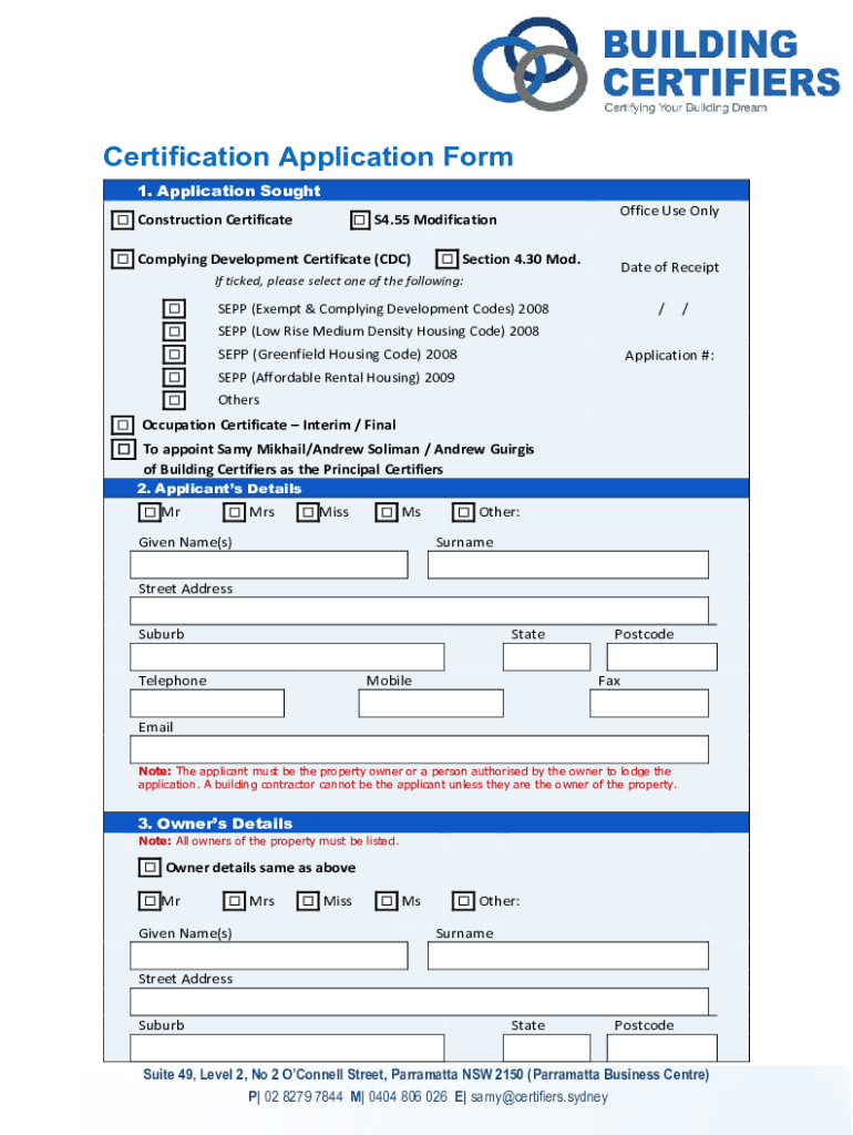 Fillable Online boabc.orgcertificate-application-formCertificate ...