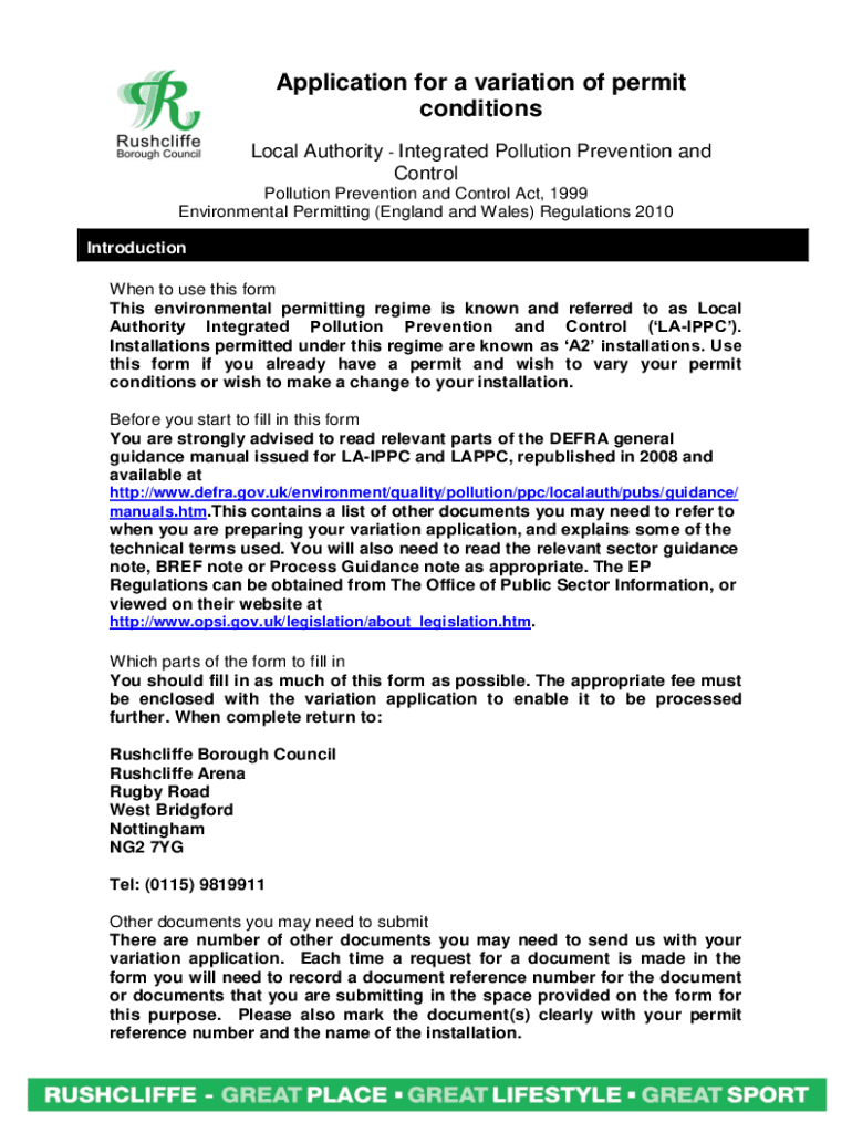 Fillable Online Integrated Pollution Prevention and Control (IPPC) Form ...