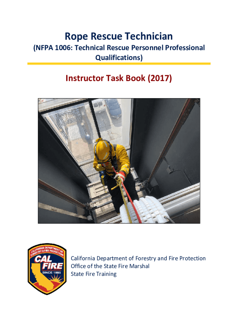 Fillable Online osfm fire ca Rope Rescue Awareness / Operations Instructor Task Book ...