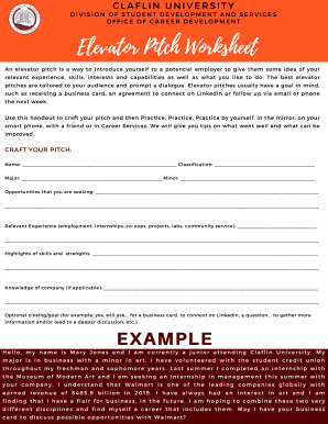 Fillable Online 15 Elevator Pitch Examples (with a Foolproof Pitch ...