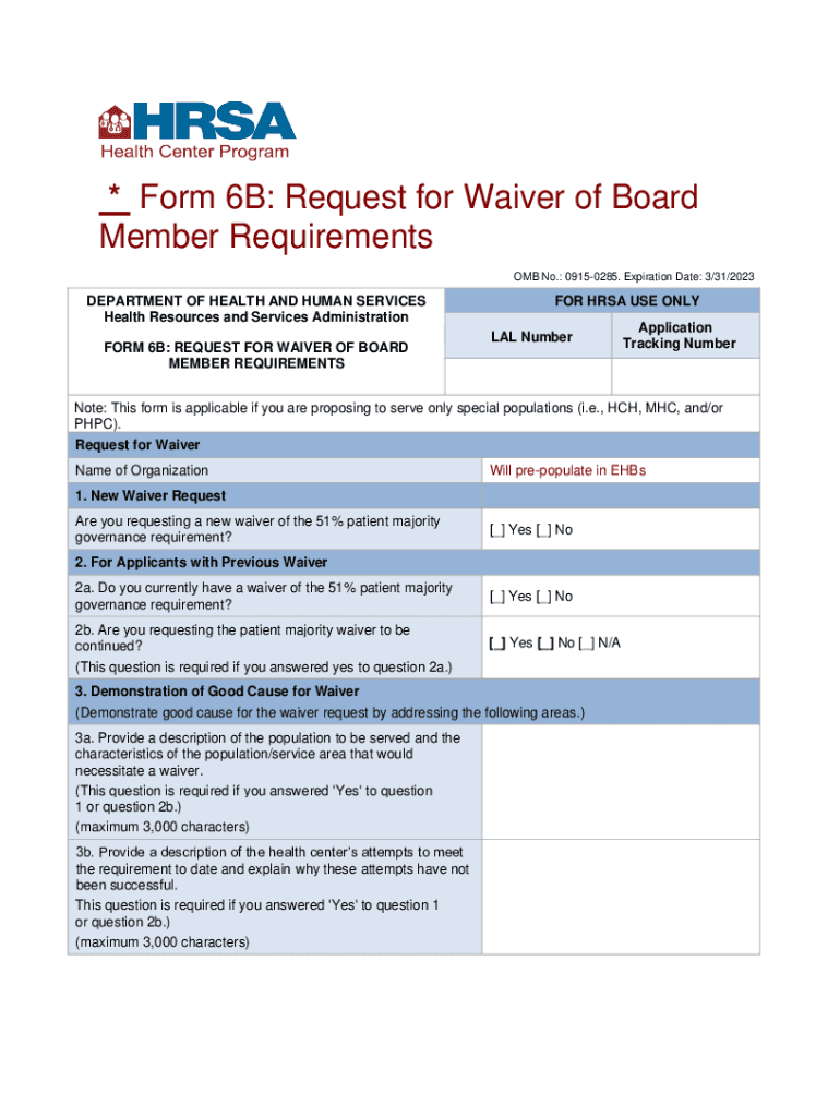 Fillable Online bphc hrsa Form 6B. Fiscal Year (FY) 2023 Look-Alike ...