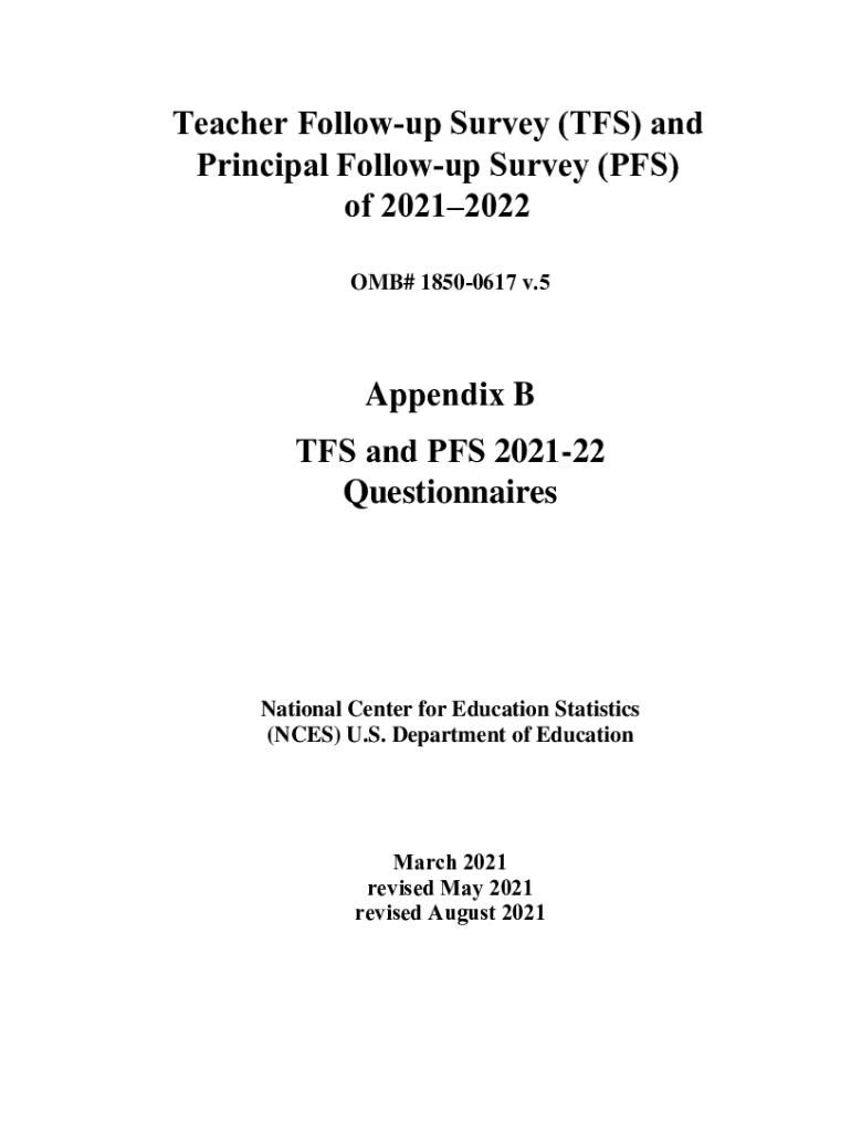 Fillable Online Teacher Follow-up Survey (TFS) and Principal Follow-up ...