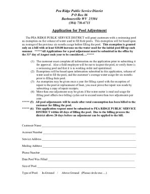 Fillable Online Pool Adjustment Request Form.doc Fax Email Print ...
