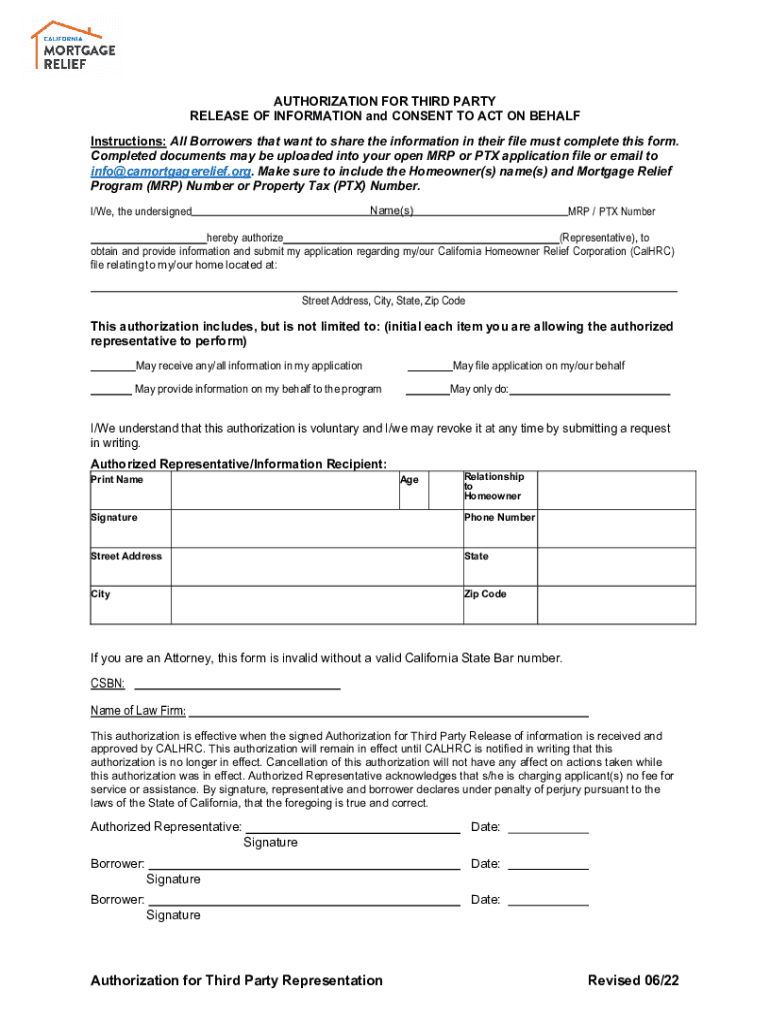 Fillable Online 8+ Third Party Authorization Letter Examples - PDF, DOCConsent for Release of ...