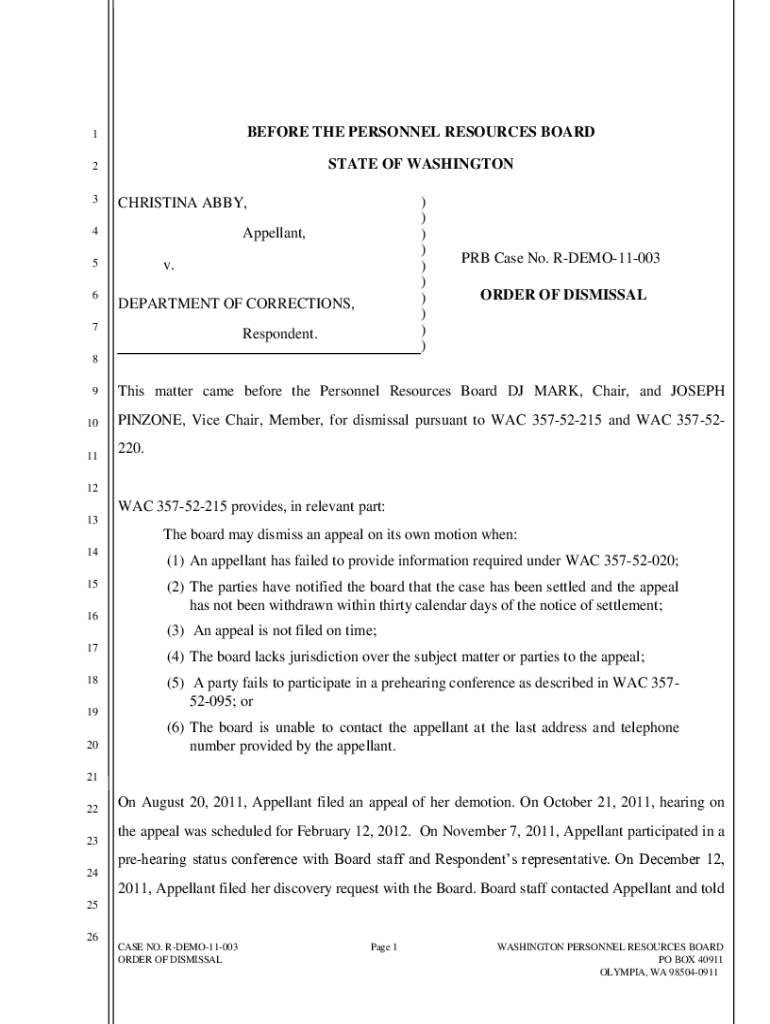 Fillable Online prb wa Christina Abby vs. Department of Corrections. R ...