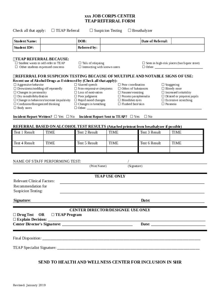 TEAP Referral Doc Template | pdfFiller