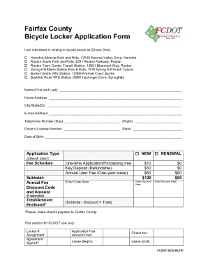 Fillable Online Bicycle Locker Application Form 2022. Bicycle Locker Application Form 2022 Fax ...