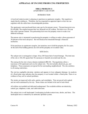 Fillable Online APPRAISAL OF INCOME PRODUCING PROPERTIES Fax Email ...