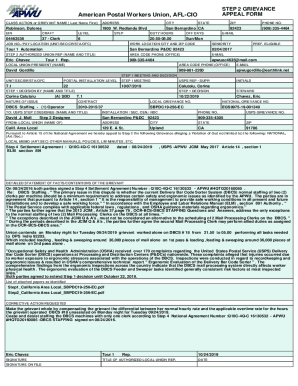 Fillable Online apwu.orgStep2GrievanceAppeal-120424Step 2 Grievance ...