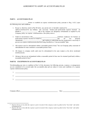 Fillable Online Sample Accountable Plan for Business Expense ...