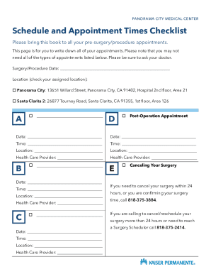 Fillable Online Thriving For Surgery - Kaiser Permanente Fax Email ...