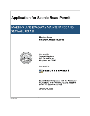 Fillable Online Application for Scenic Road Permit - MARTINS LANE ...