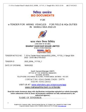 Fillable Online FOR e-TENDER FOR HIRING VEHICLES FOR FIELD & HQs ...