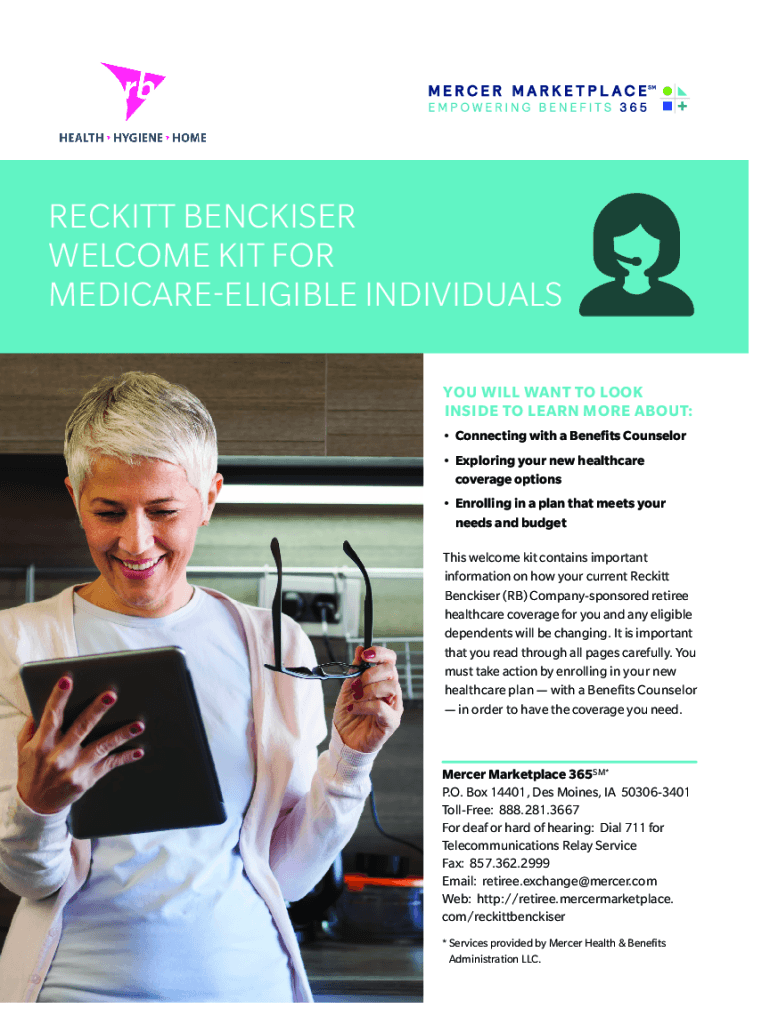 Fillable Online RECKITT BENCKISER WELCOME KIT FOR MEDICARE-ELIGIBLE ...
