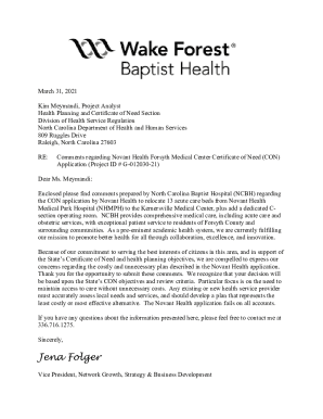 Fillable Online info.ncdhhs.gov dhsr coneedNC DHSR HPCON: Written ...