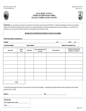 Fillable Online omb.reportdocumentwwwFEDERAL FISH AND WILDLIFE PERMIT ...