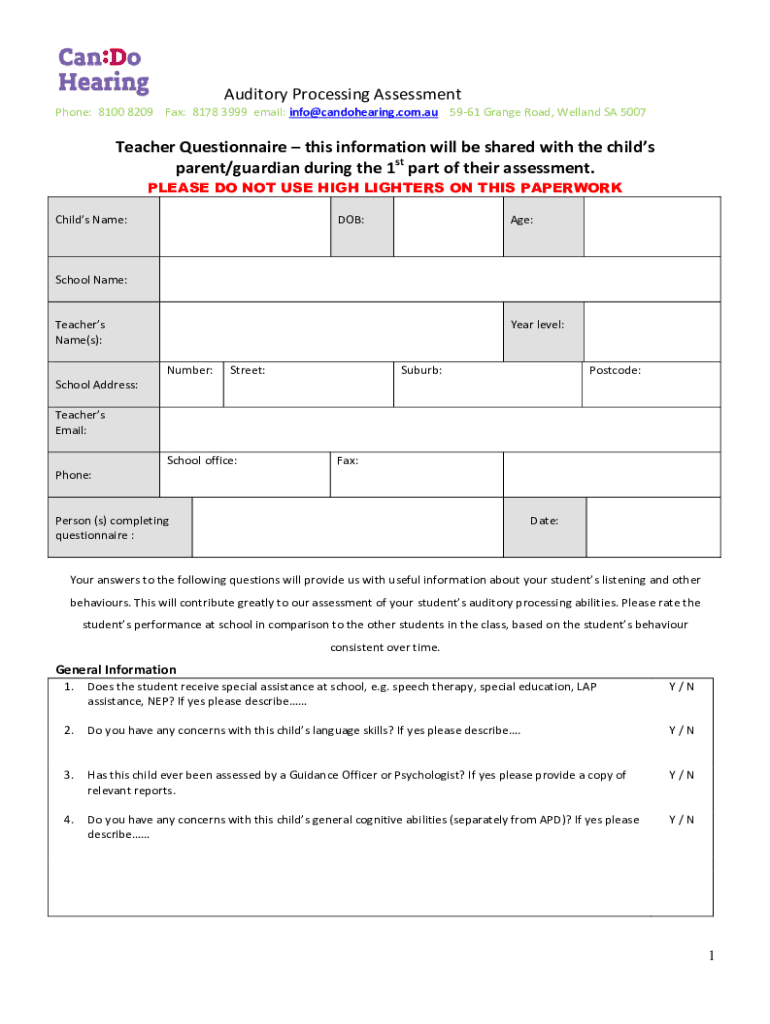 Fillable Online www.candohearing.com.aufree-online-hearing-testFree ...