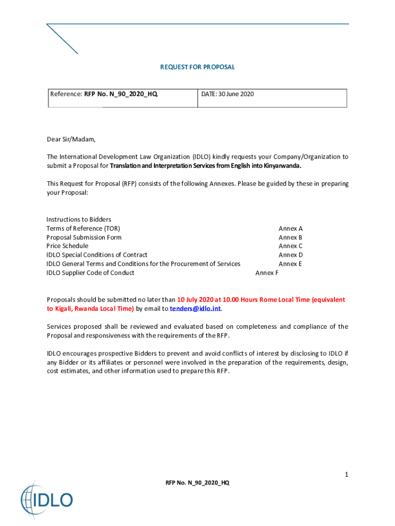 Fillable Online international development law organization request for proposal Fax Email Print ...