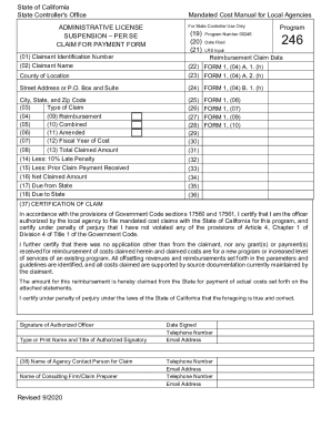 Fillable Online Program 246 Claiming Instructions and Forms Fax Email ...