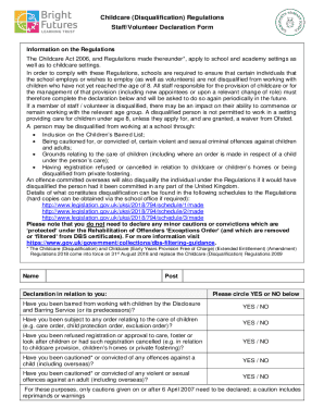 Fillable Online goldsworthprimary co Childcare Disqualification ...