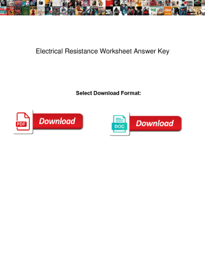 Fillable Online Electrical Resistance Worksheet Answer Key. Electrical ...