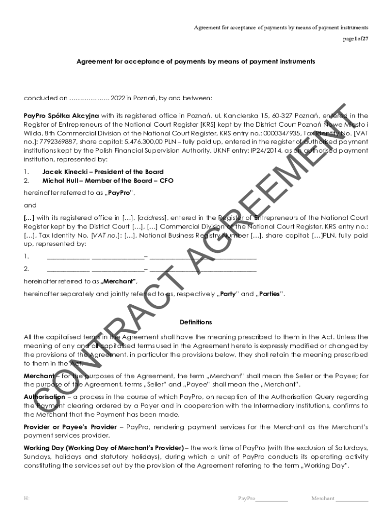 Fillable Online www.lawinsider.comclauseagreement-acceptanceAgreement ...