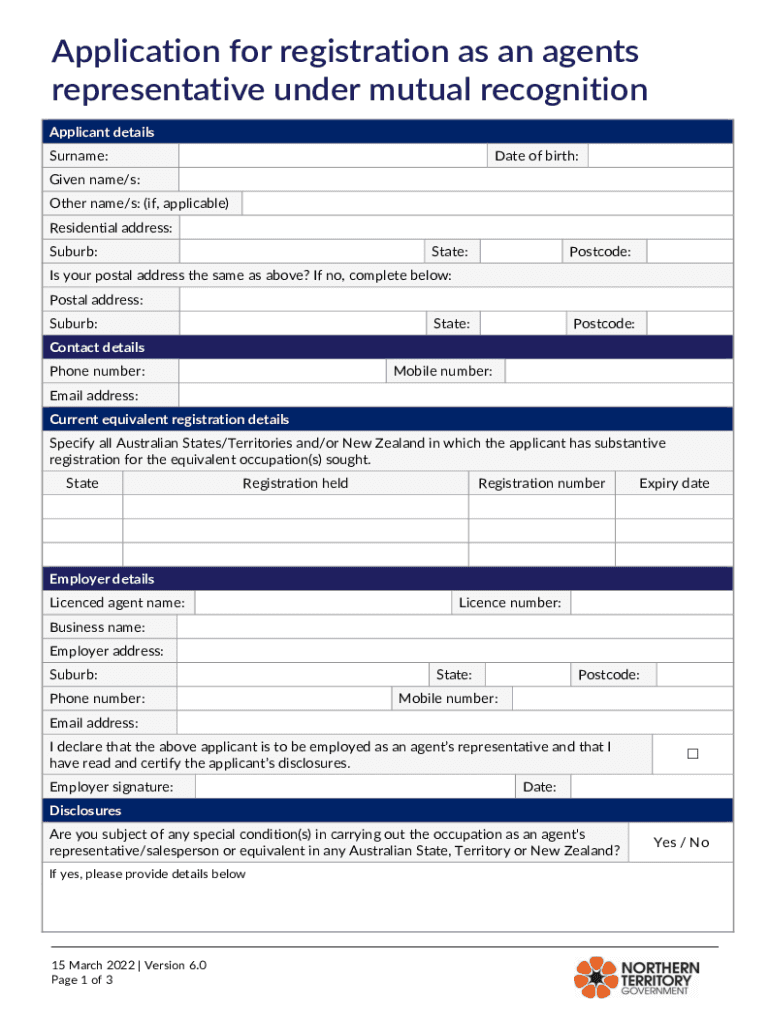 Fillable Online nt gov www.vba.vic.gov.audataassetsMutual Recognition ...