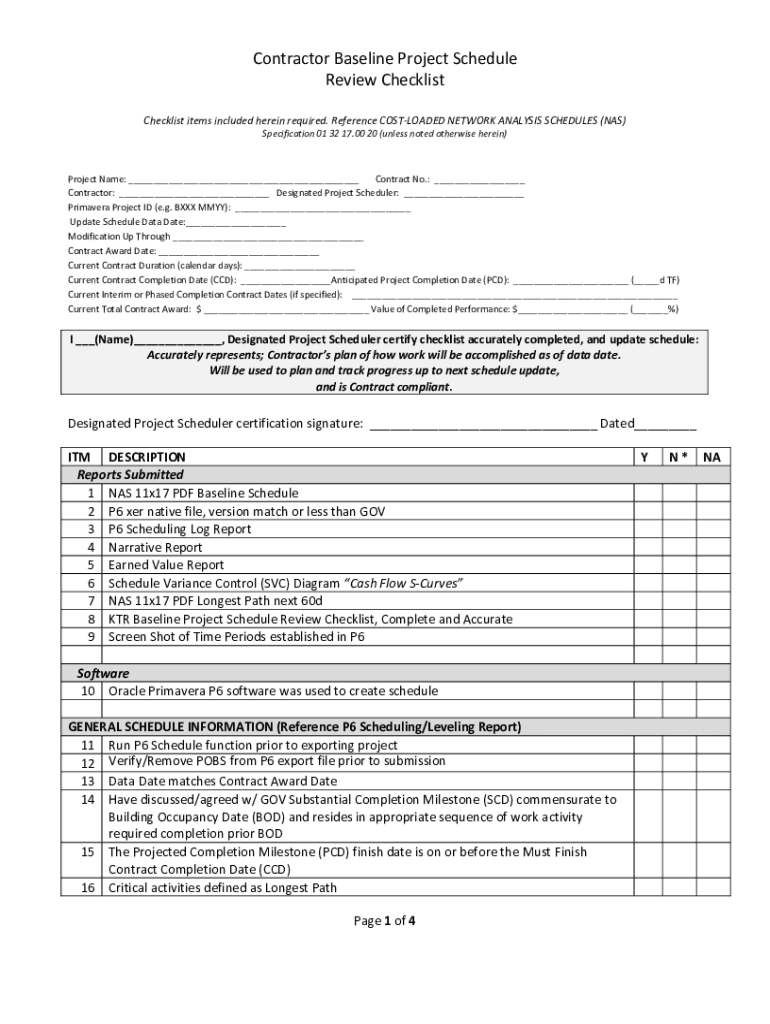 Fillable Online home.nps.govdscwuploadBaseline Schedule Review ...