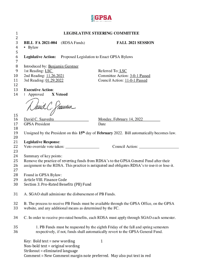 Fillable Online gpsa unm gpsa.unm.edu 2021-2022-docs bill-fa-2021 ...