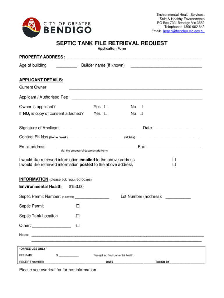 Fillable Online City-of-Greater-Bendigo-File Retrieval Request Form July 2022 Fax Email Print ...