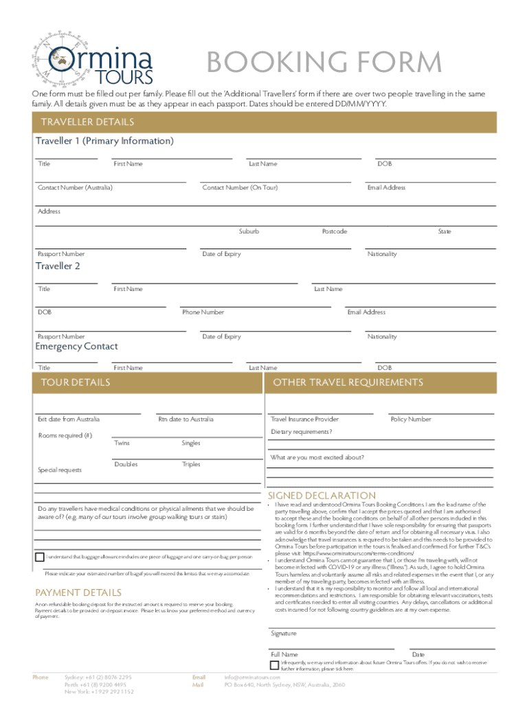 Fillable Online Booking Forms - Form TemplatesJotFormCBP Traveler Entry ...