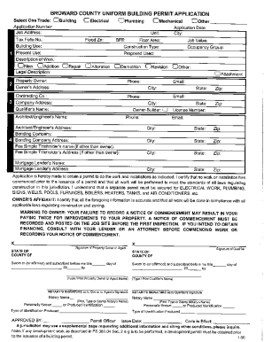 Fillable Online Broward County Uniform Building Permit Application Fax ...