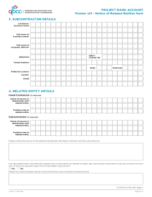 Fillable Online www.qbcc.qld.gov.au sites defaultPROECT AN ACCONTS FORM ...