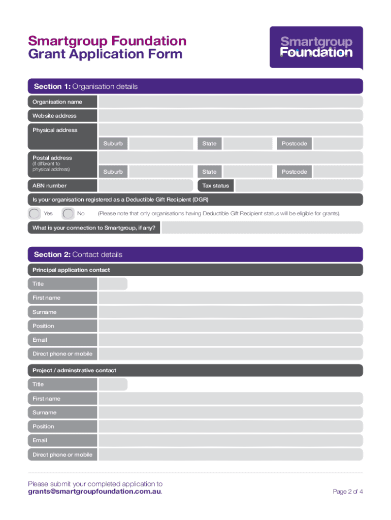 Fillable Online Grant Application Form TemplateJotformFREE 17+ Sample ...