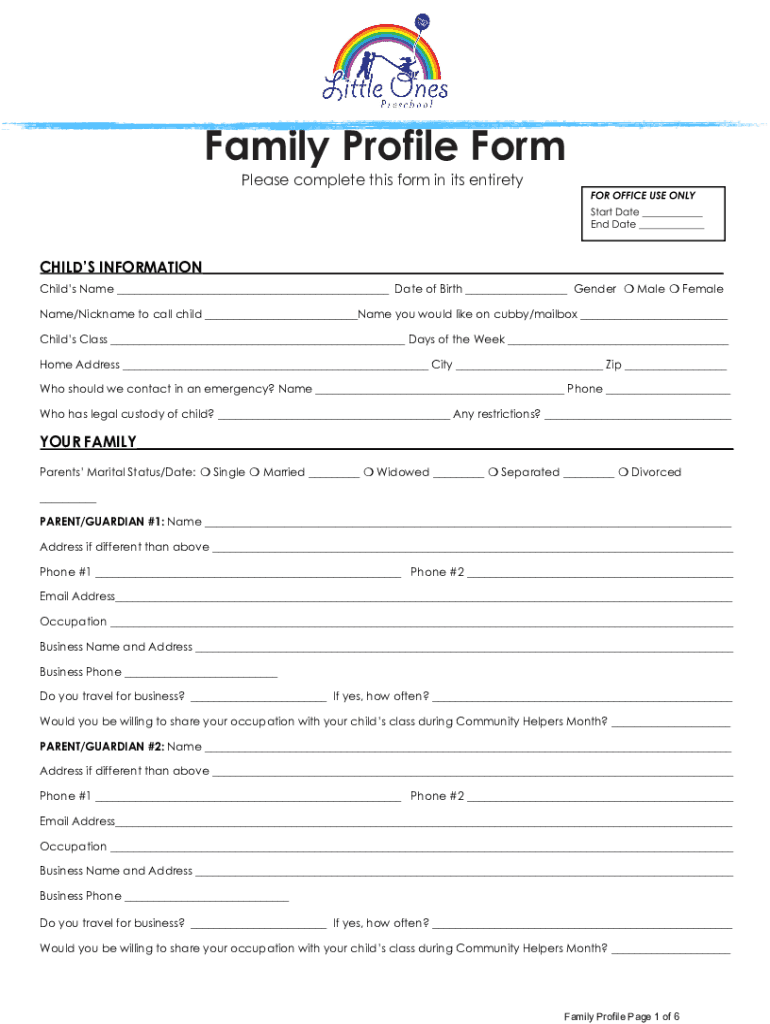 Fillable Online Family Details - Fill Out and Sign Printable PDF ...