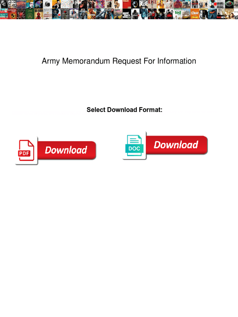 Fillable Online Army Memorandum Request For Information. Army ...