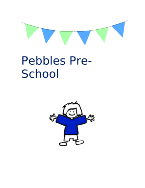 Pebbles Pre-School Doc Template | pdfFiller