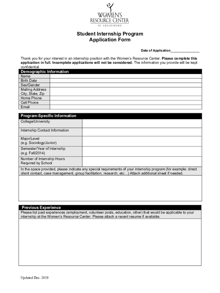 Fillable Online FREE 46+ Internship Application Forms in PDFMS Word30+ Internship Application ...