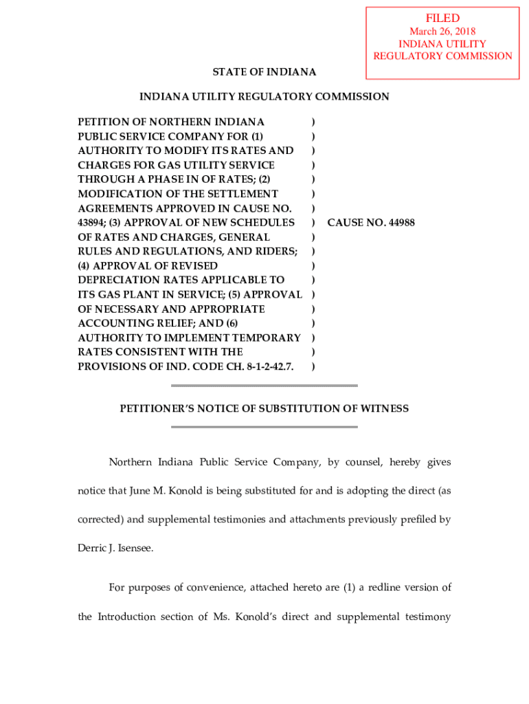 Fillable Online www.in.govouccfilesSTATE OF INDIANA INDIANA UTILITY REGULATORY COMMISSION - IN ...
