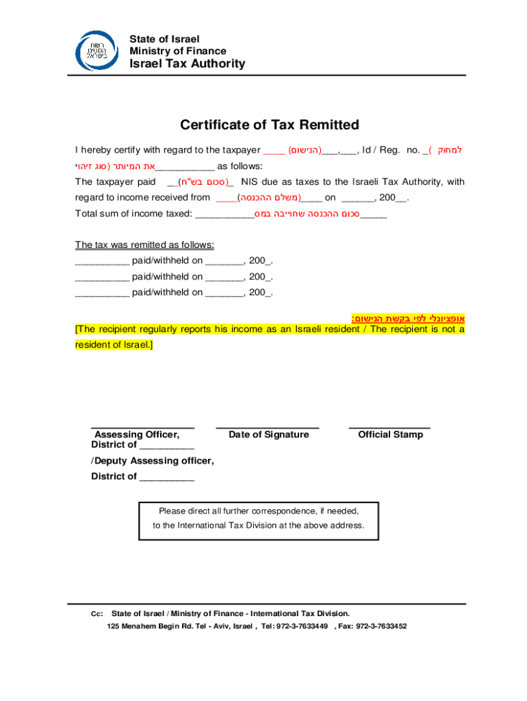 Fillable Online pt.foursquare.comvstate-of-israelministry-ofState of ...