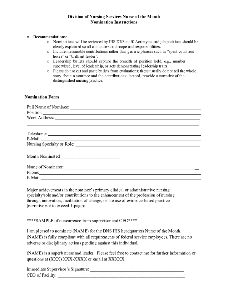 Fillable Online www.ihs.govsitesnursingDivision of Nursing Services ...