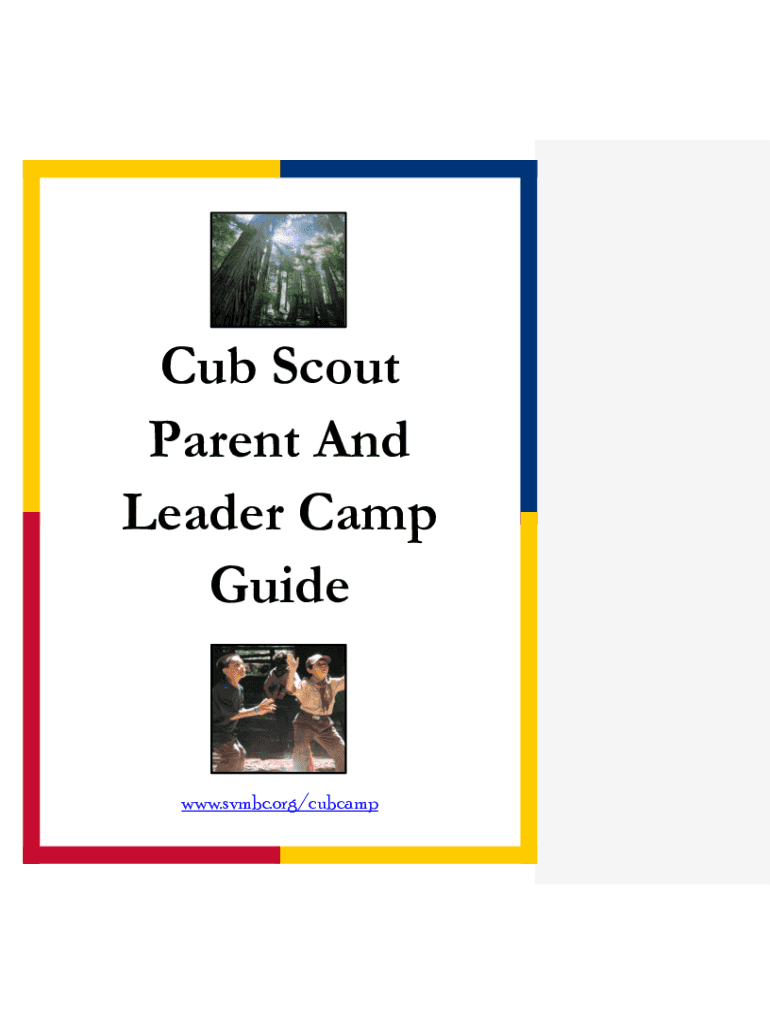 Fillable Online www.svmbc.orgactivitiescubscoutsCub Scout Activities ...