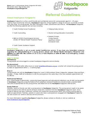 Client Referral for Professionals - headspace.org.au Doc Template ...