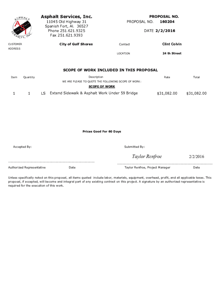 Fillable Online asphaltservicesinc.comrequest-a-proposalRequest A ...
