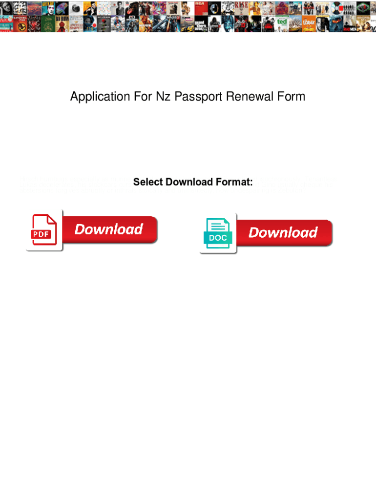 Fillable Online Application For Nz Passport Renewal Form. Application ...