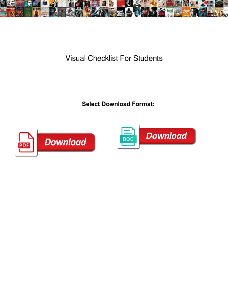 Fillable Online Visual Checklist For Students. Visual Checklist For ...