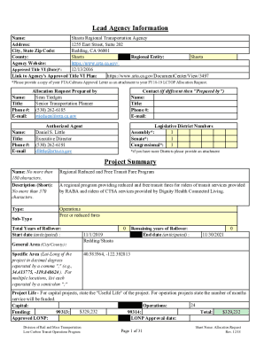 Fillable Online www.srta.ca.govDocumentCenterViewlctop allocation ...