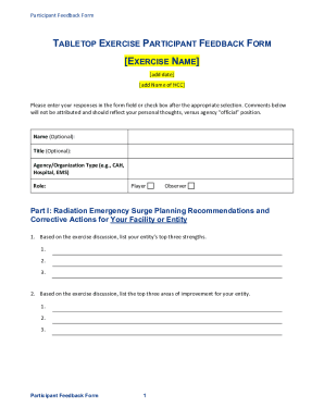 Fillable Online Participant Feedback Form TemplateJotFormFree Feedback ...